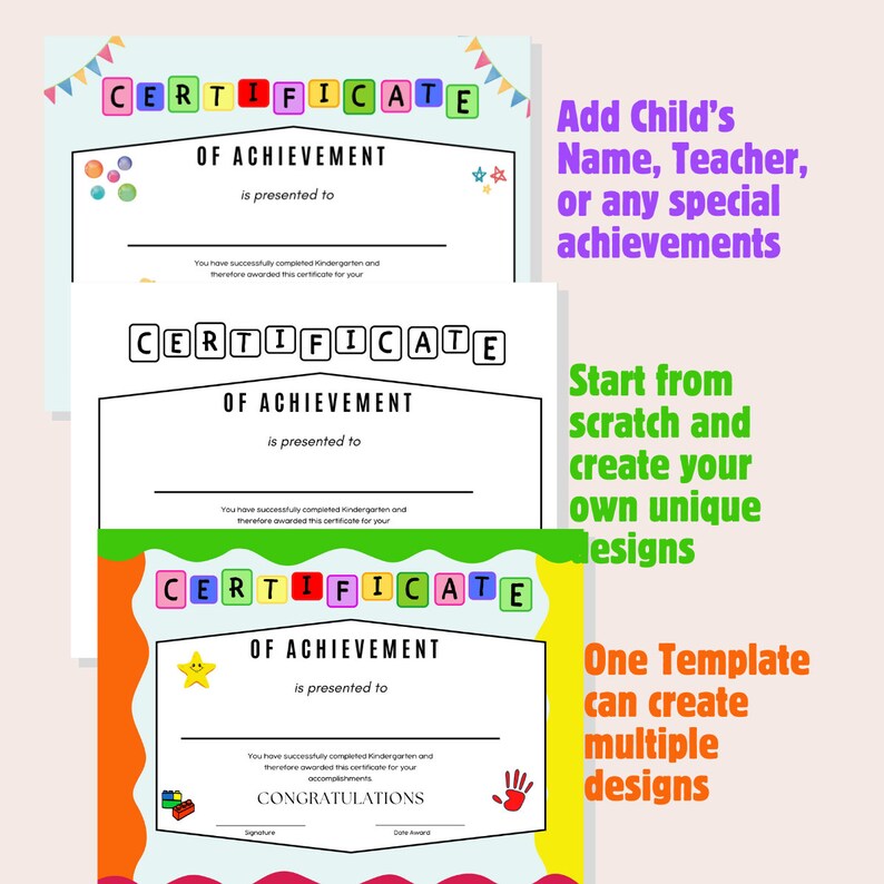 Fully Editable Kindergarten Graduation Certificate | Child Diploma ...