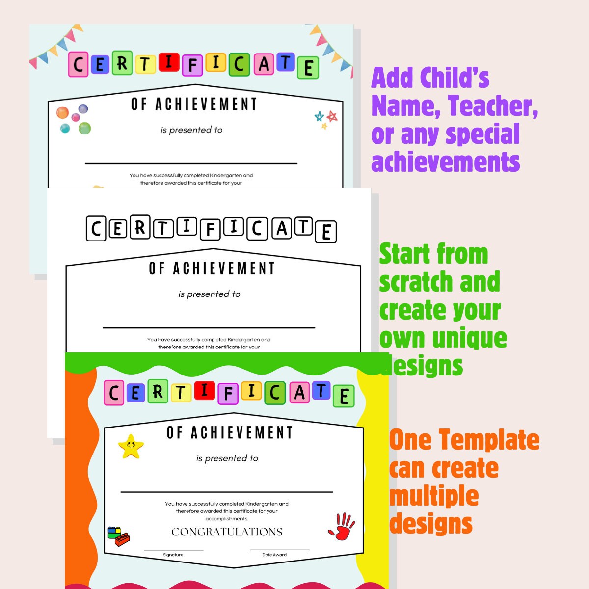 Fully Editable Kindergarten Graduation Certificate | Child Diploma ...