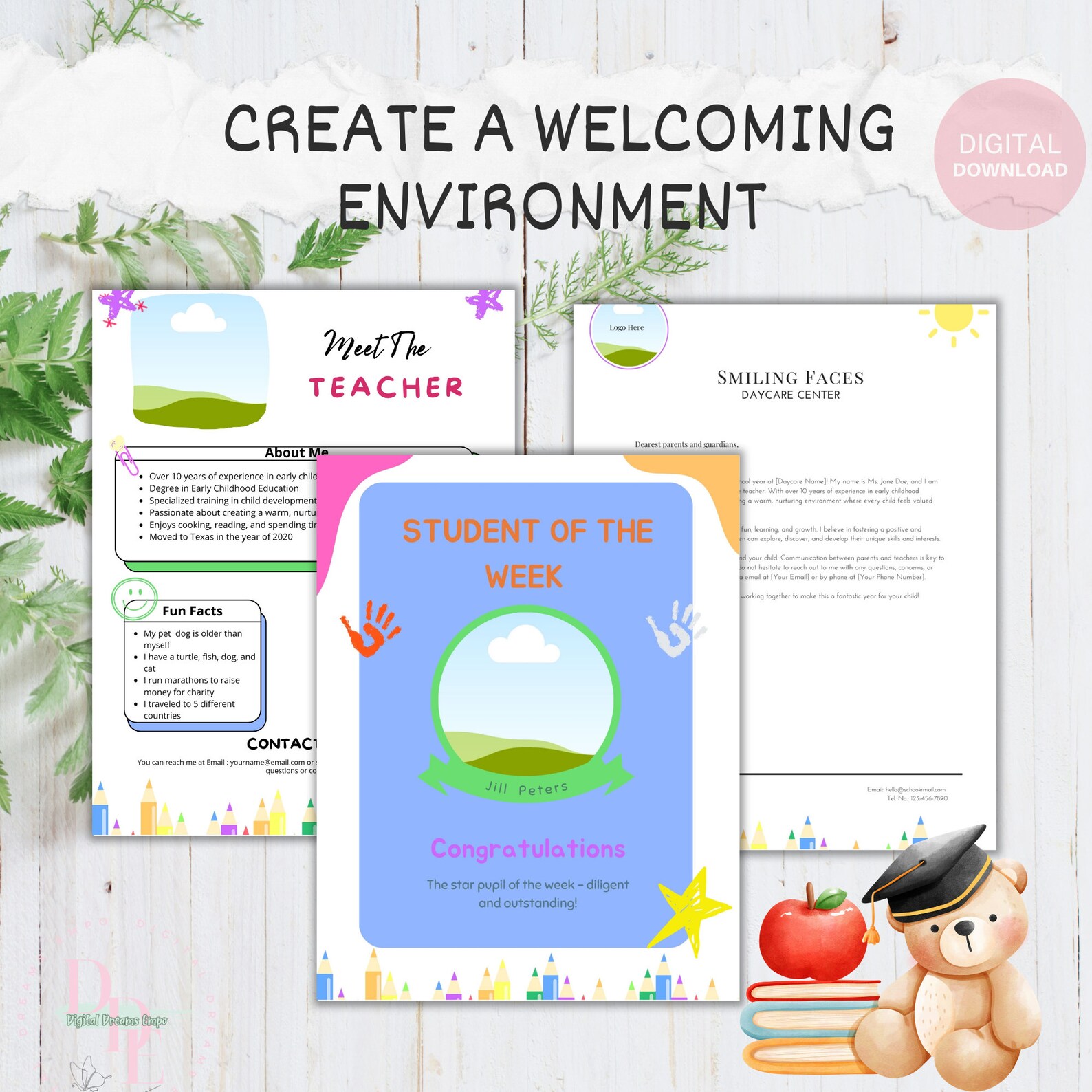 Editable Daycare Meet the Teacher Canva Template first Day of ...