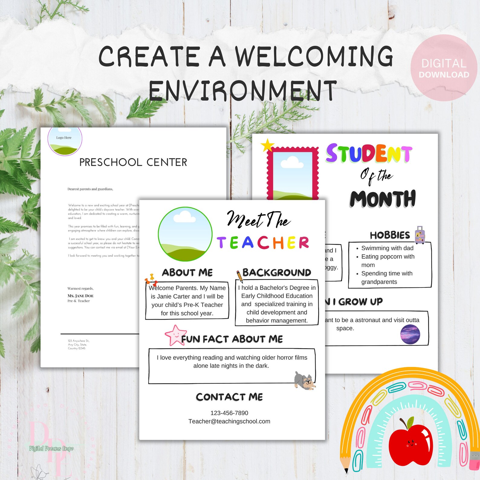 Preschool Meet the Teacher Classroom Printable Editable Canva Template ...