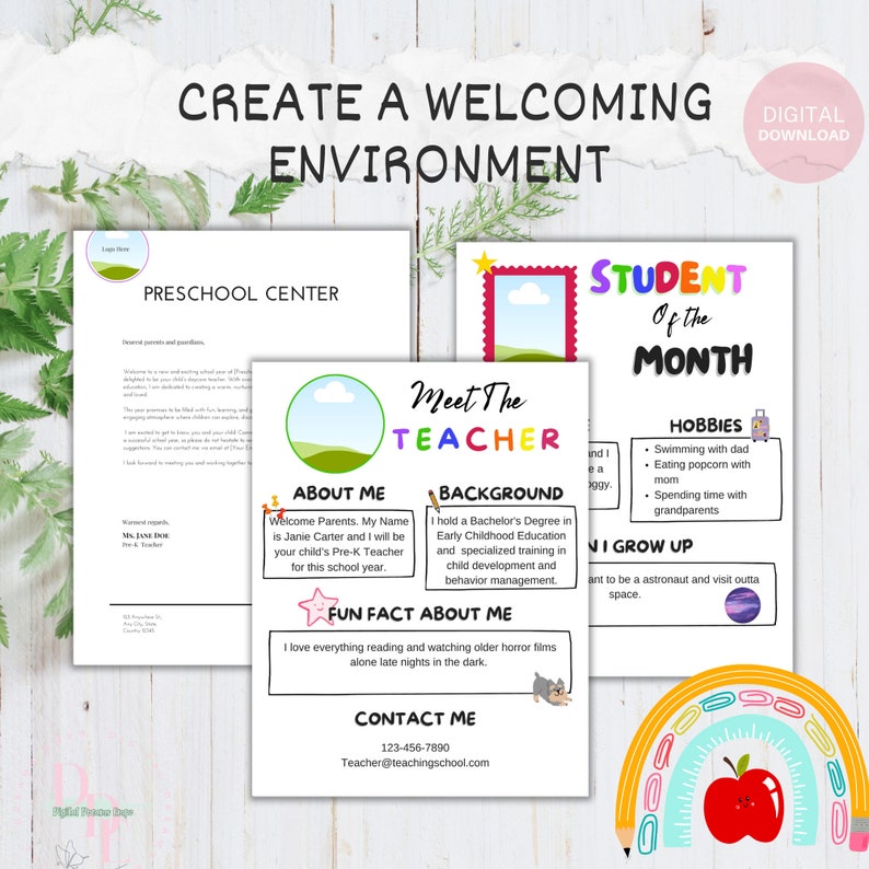 Preschool Meet the Teacher Classroom Printable Editable Canva Template ...