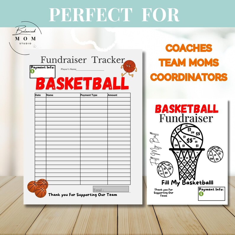 Basketball Fundraiser: Color-in Donation Tracker (digital Download) - Etsy