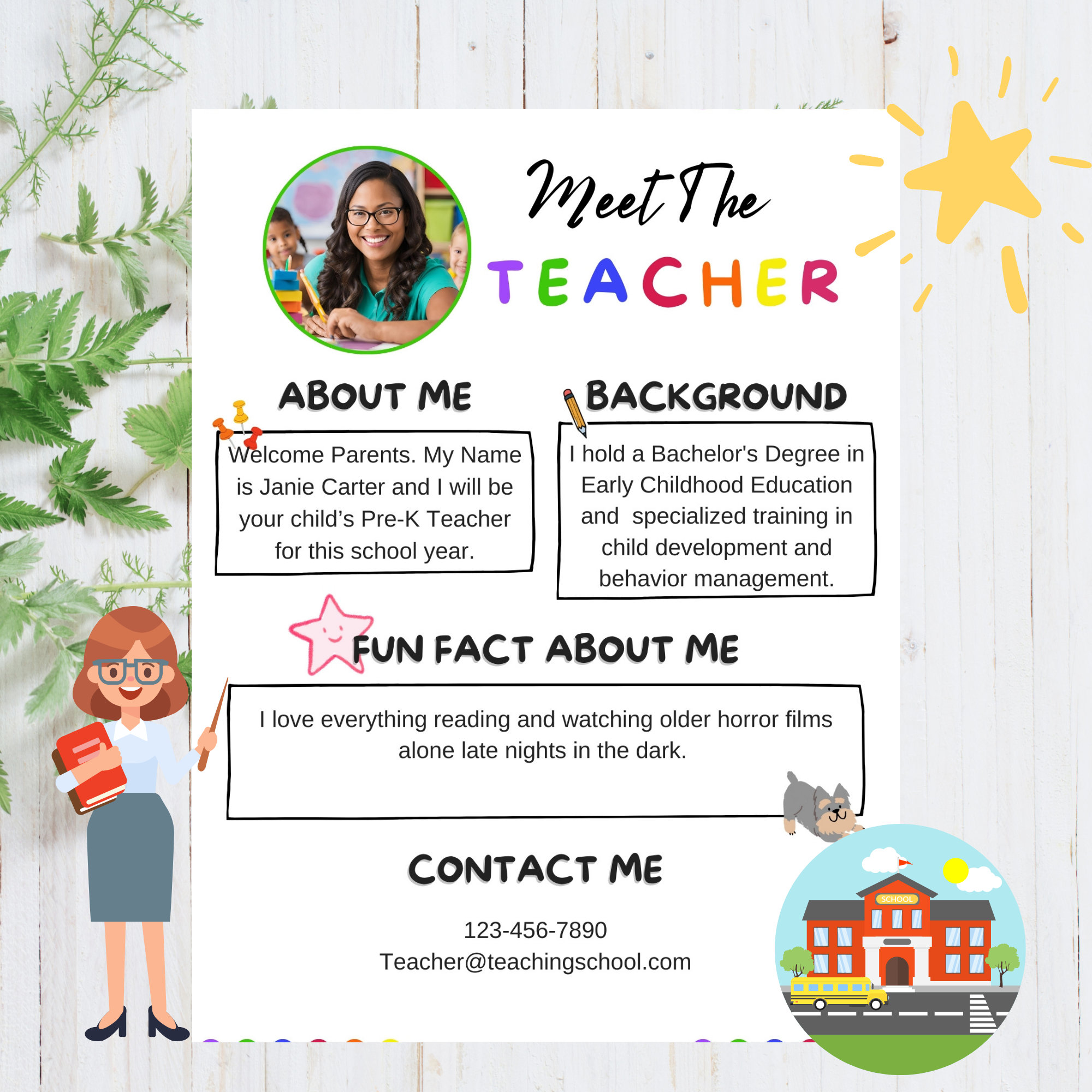 Preschool Meet the Teacher Classroom Printable Editable Canva Template ...