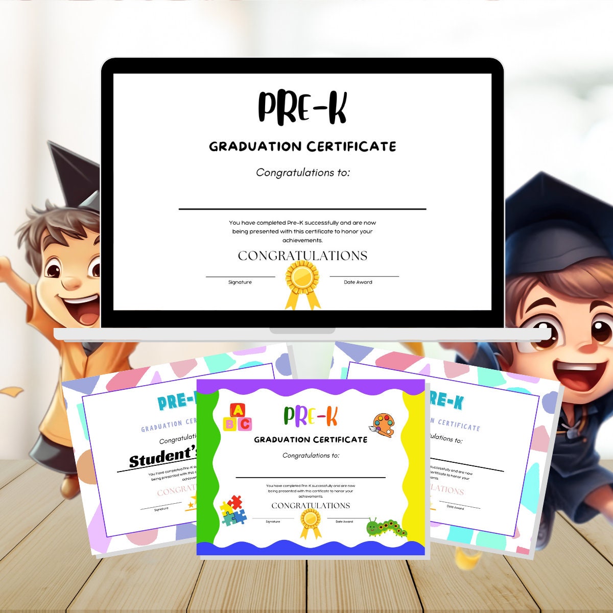Pre-k Graduation Diploma Fully Editable Template| Childcare Teacher's ...