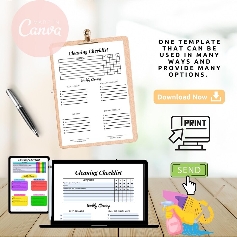 Toddler Classroom Cleaning Checklist: Customizable Teacher's Routine ...