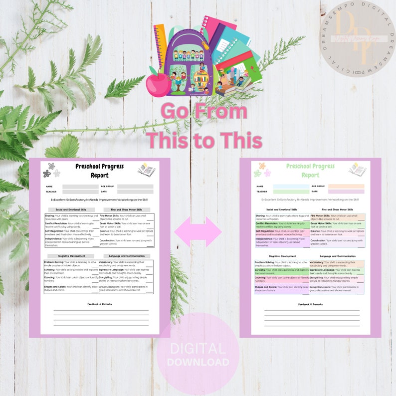 Printable Preschool Progress Report - Customizable Template | In-home ...