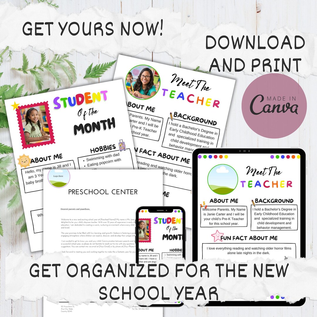 Preschool Meet the Teacher Classroom Printable Editable Canva Template ...
