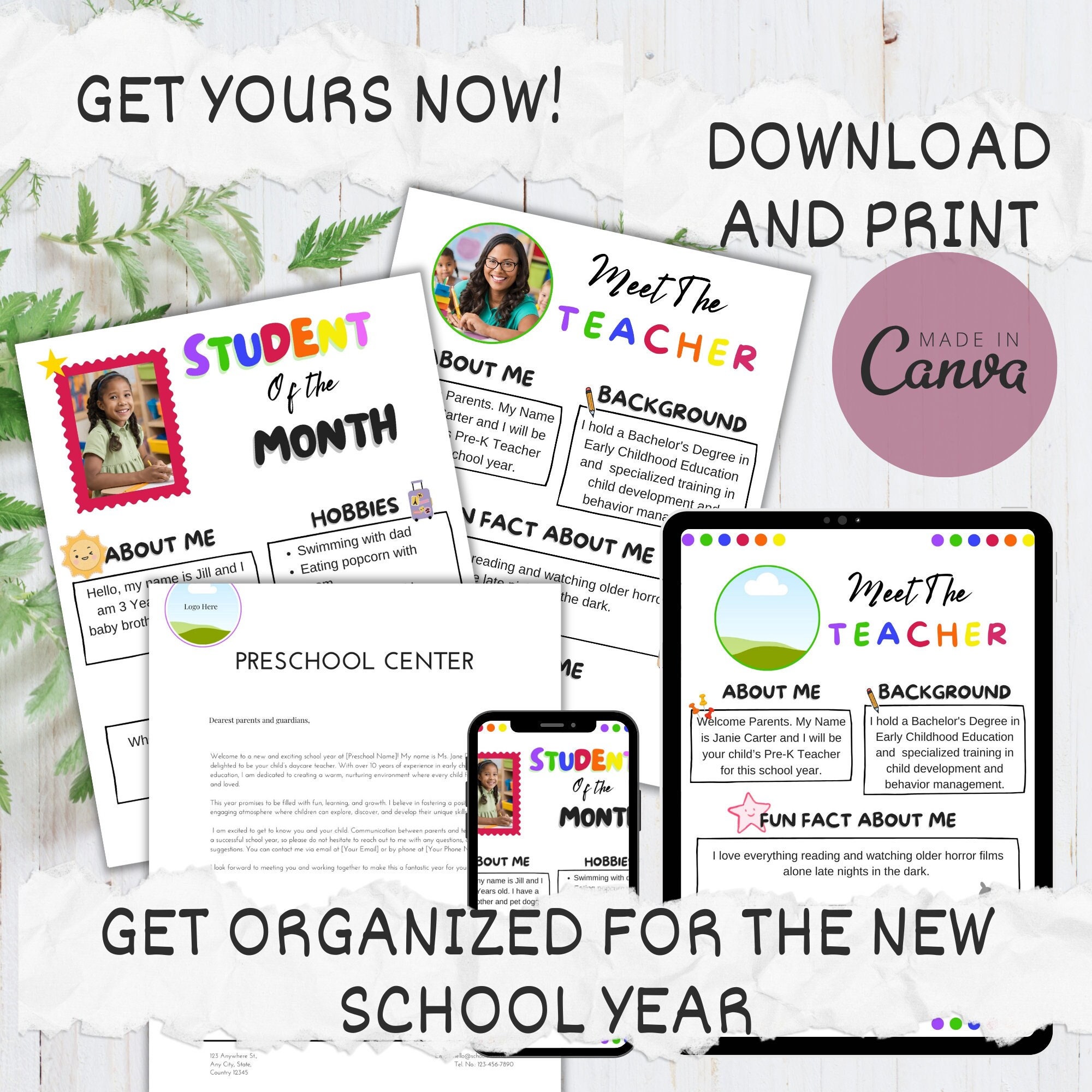 Preschool Meet the Teacher Classroom Printable Editable Canva Template ...
