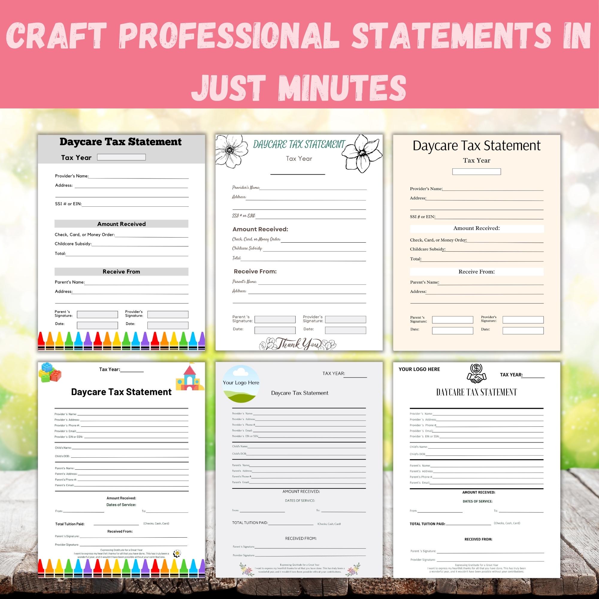 Easy-to-use Daycare Tax Form - Canva Template, Printable PDF, and ...