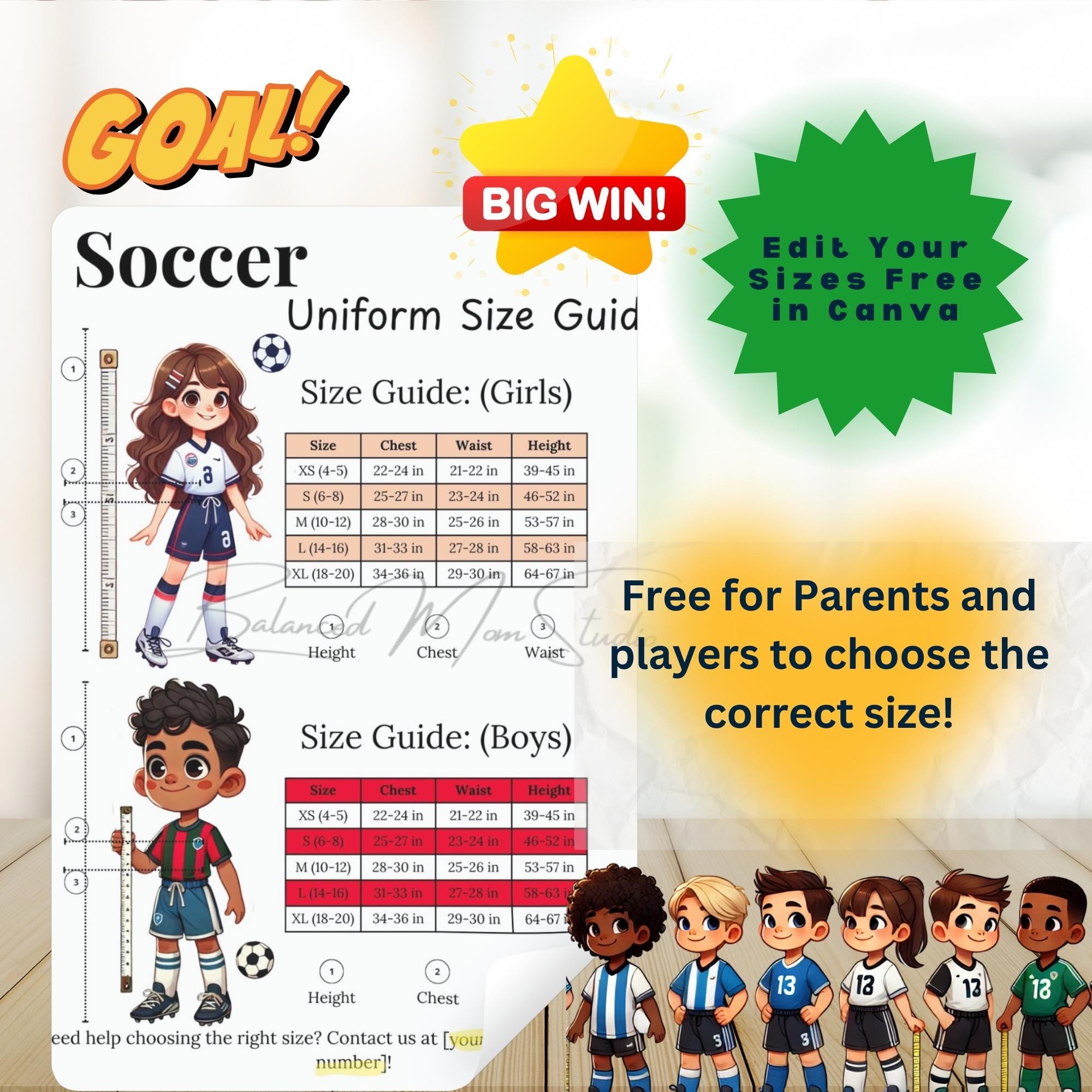Editable Soccer Registration & Uniform Order Form (canva Template) - Etsy