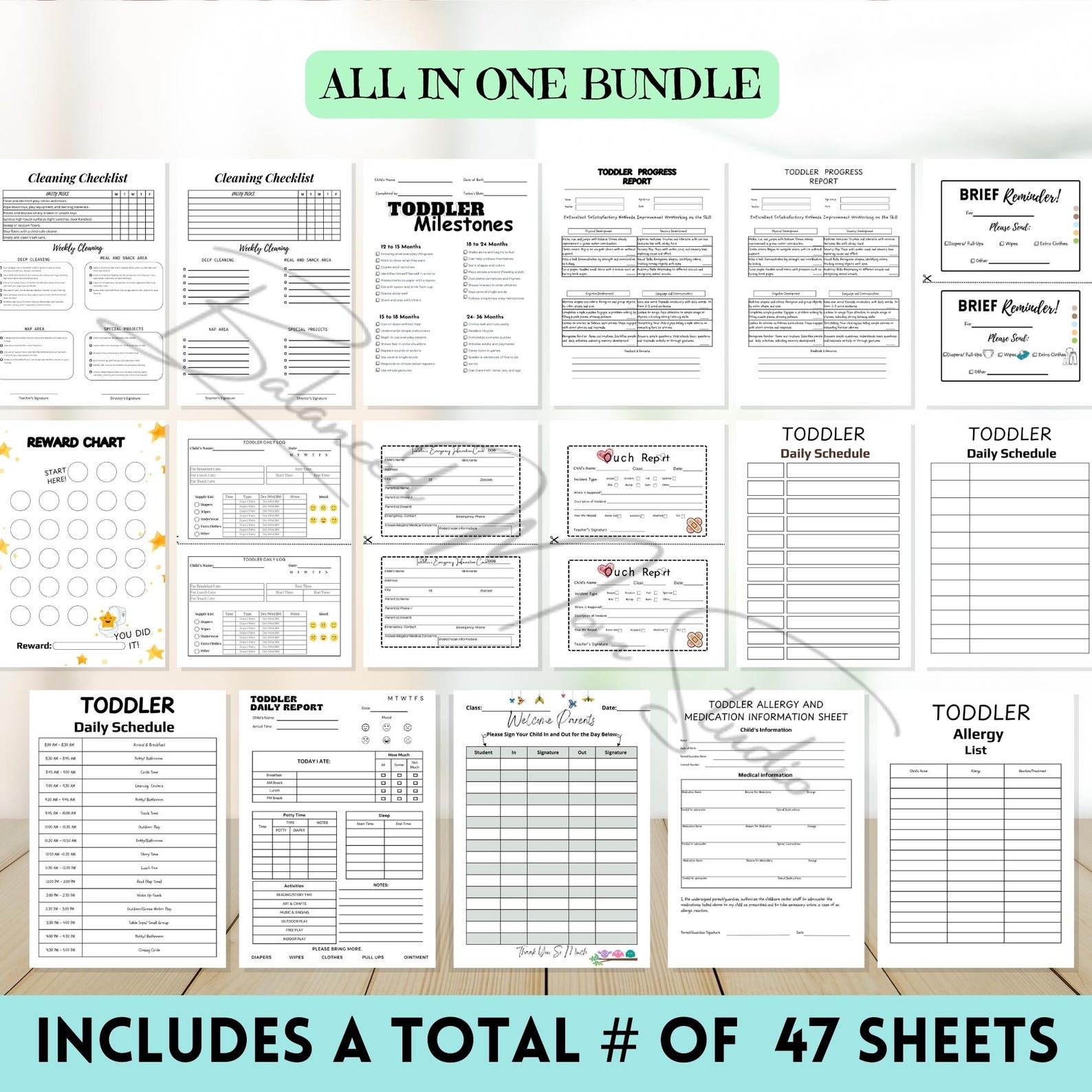 Ultimate Toddler Classroom Forms Bundle| 47 Editable Pages for Daycare ...