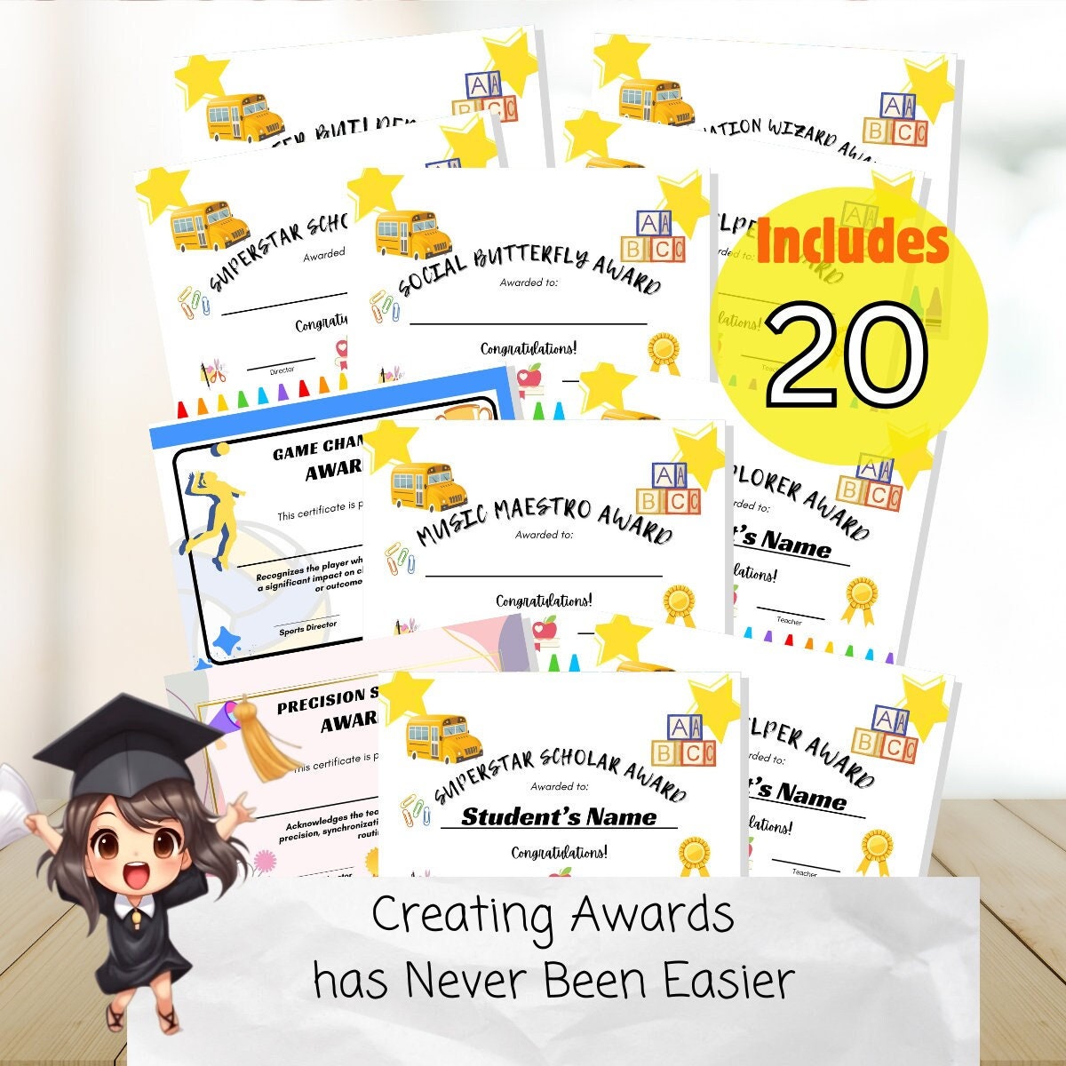 Award Certificates for Kids| Editable Award Achievements Preschool and ...