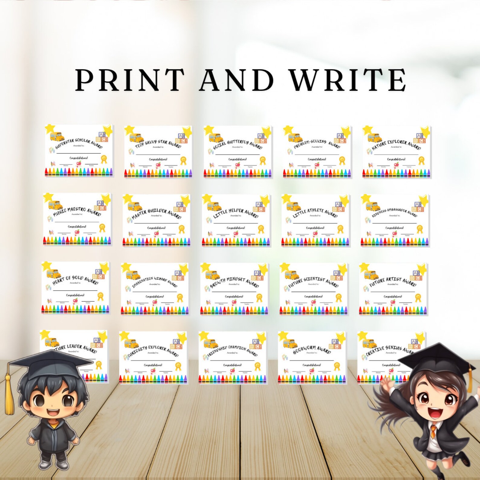 Award Certificates for Kids Editable Award Achievements Preschool and ...