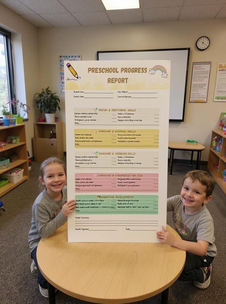 Preschool Progress Report Template: Customizable Homeschool Assessment ...
