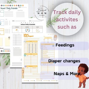 Infant Daily Log: Baby Schedule, Newborn Care (editable Canva Template ...
