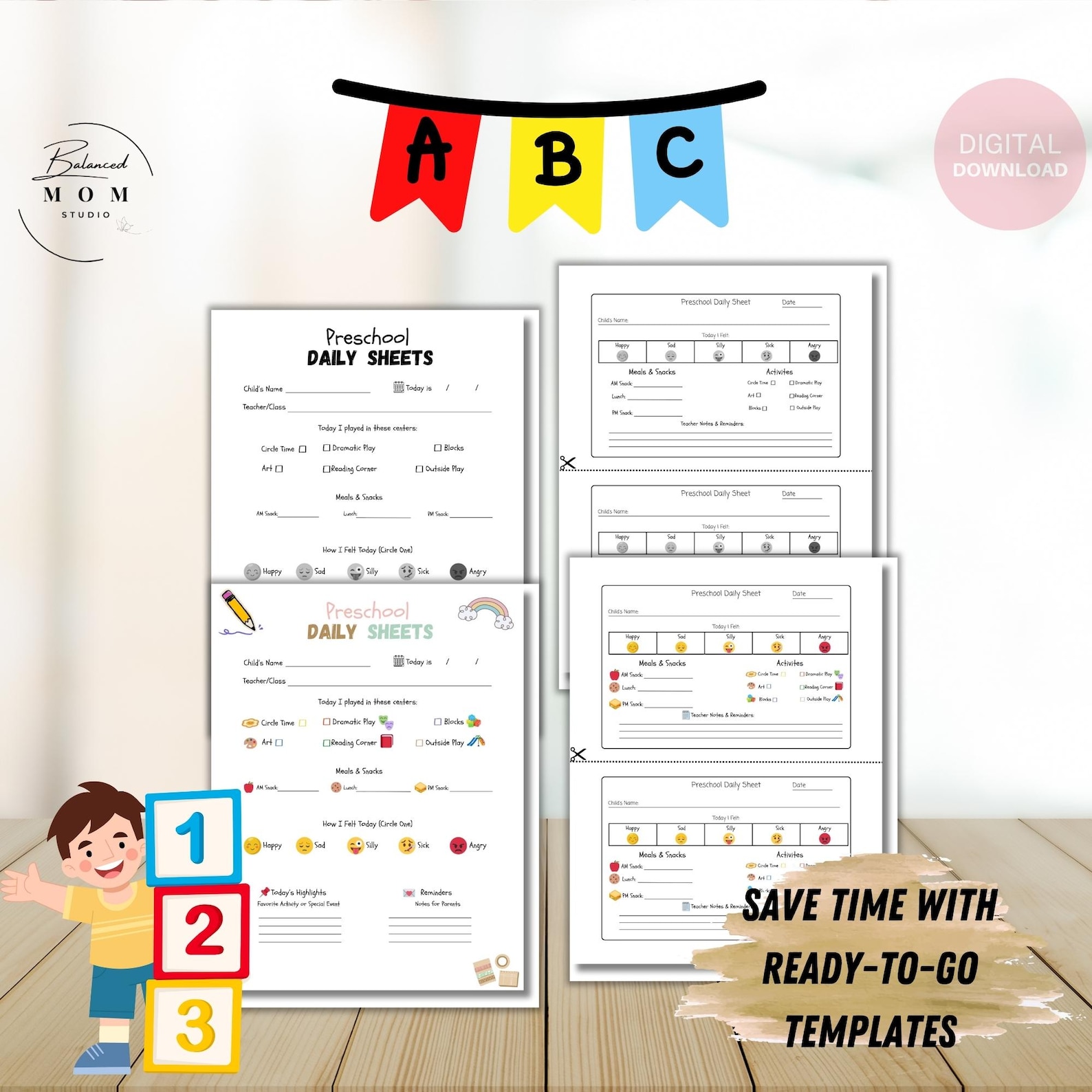 Essential Preschool Daily Report Sheets | Printable + Canva Editable ...
