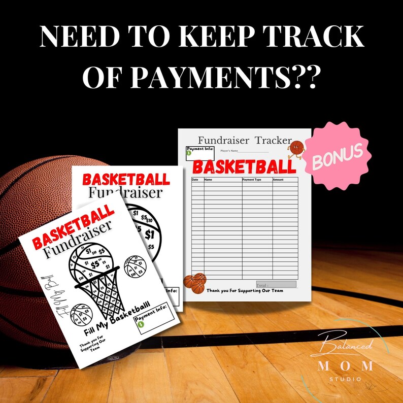 Basketball Fundraiser: Color-in Donation Tracker (digital Download) - Etsy
