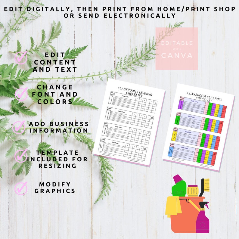 Infant Cleaning Checklist for Childcare Editable PDF and Canva Template ...