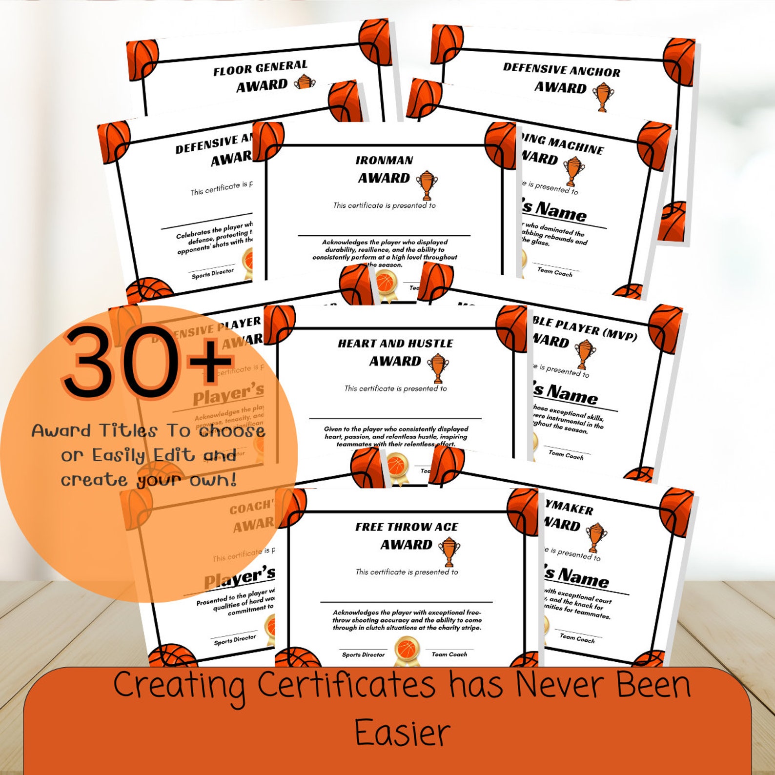 33 Editable Youth Basketball Certificates - Editable Canva Template ...