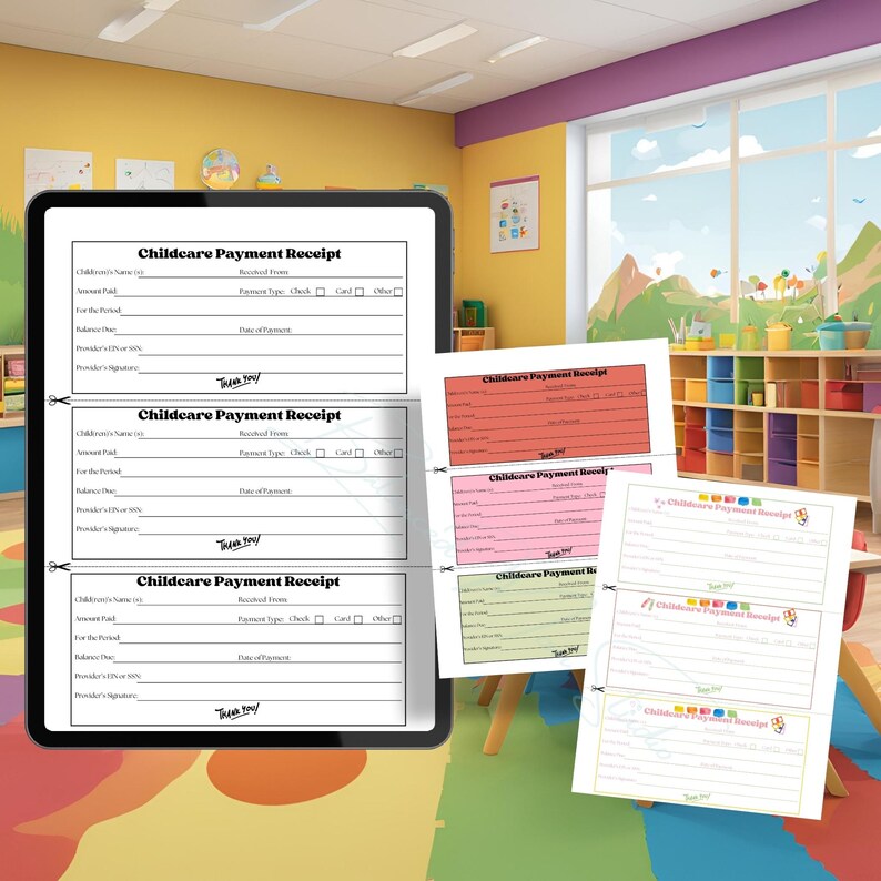 Editable Childcare Receipt Template: Payment Tracker (canva, PDF) - Etsy