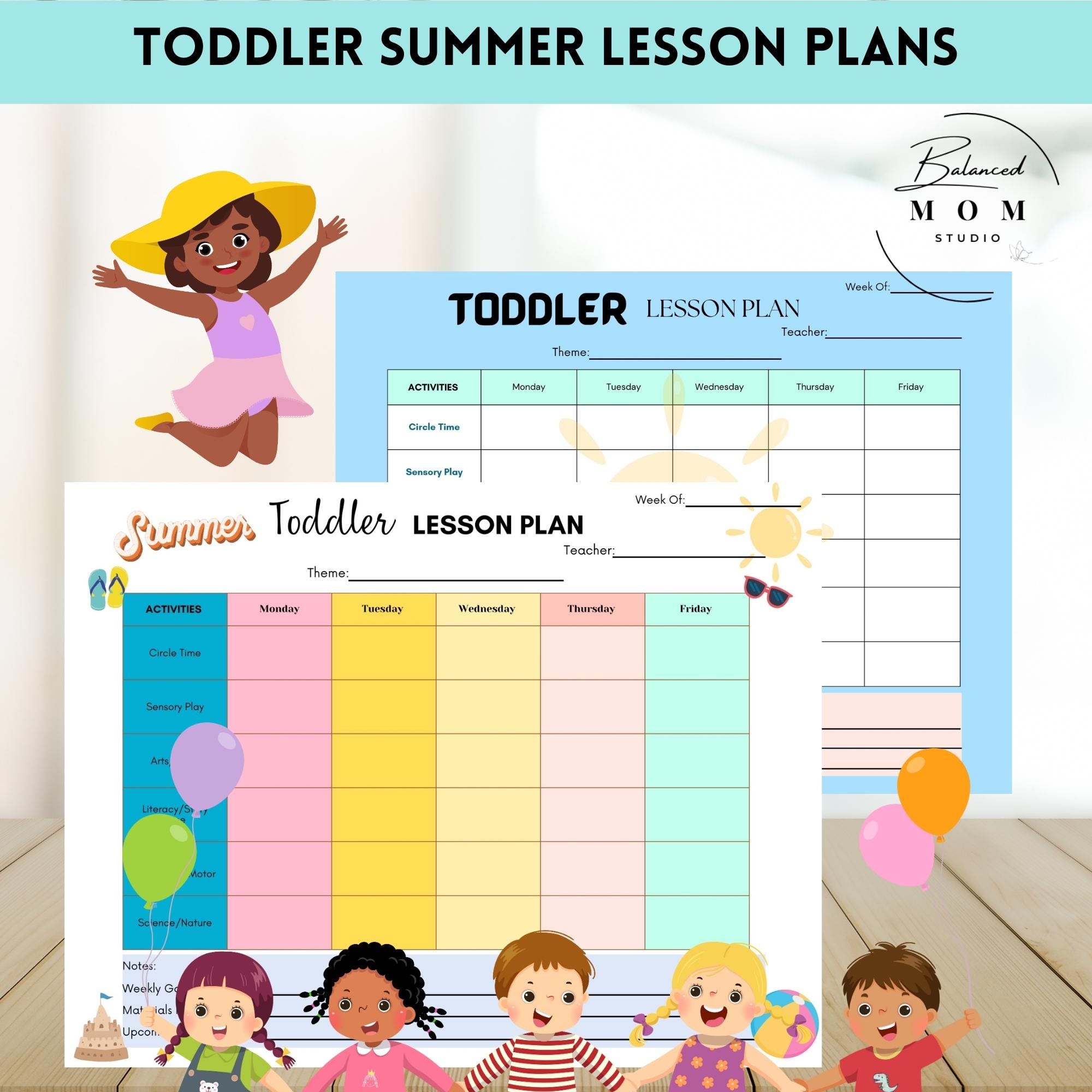 Summer Toddler Lesson Plan Template |canva Editable| Homeschool ...