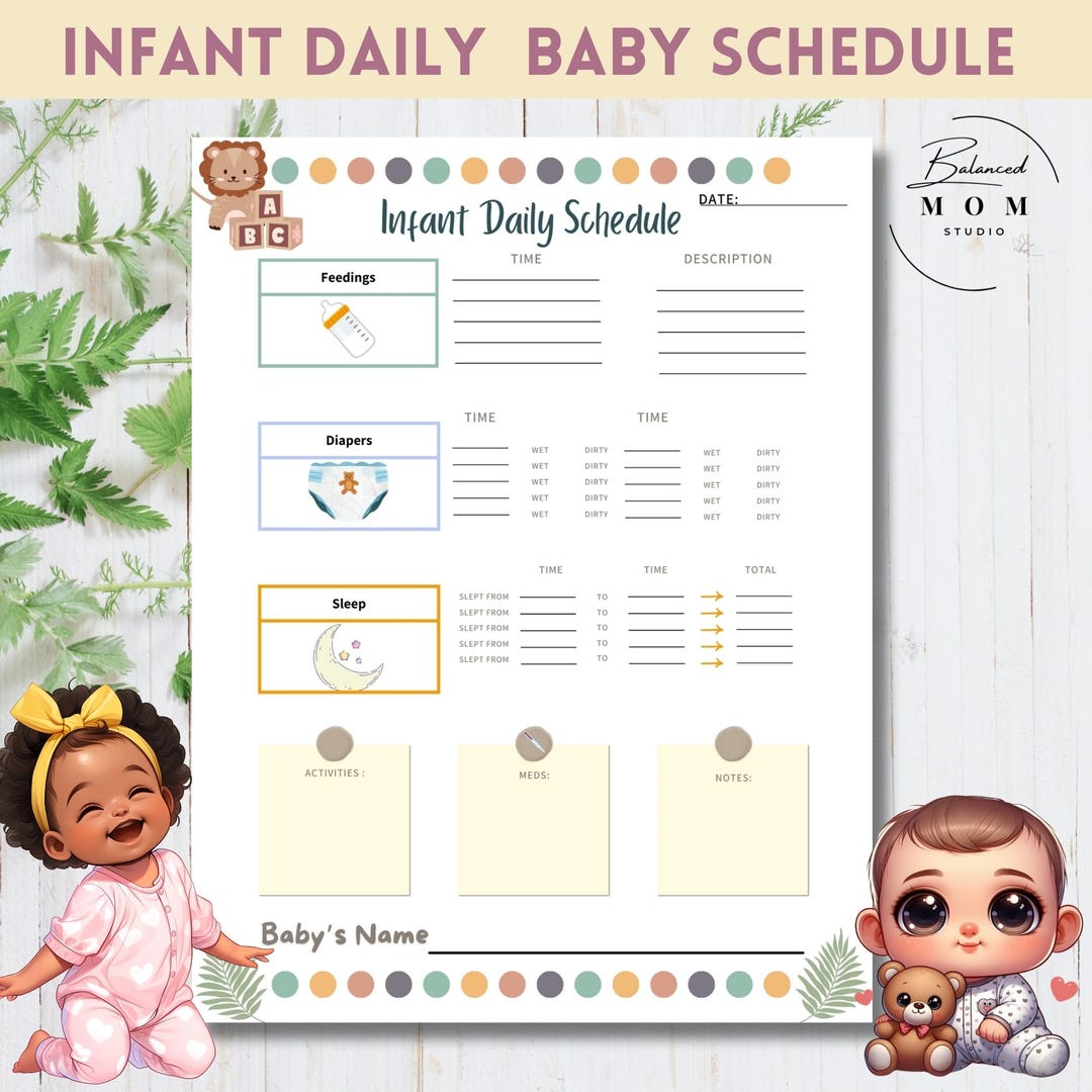 Infant Daily Log: Baby Schedule, Newborn Care (editable Canva Template ...