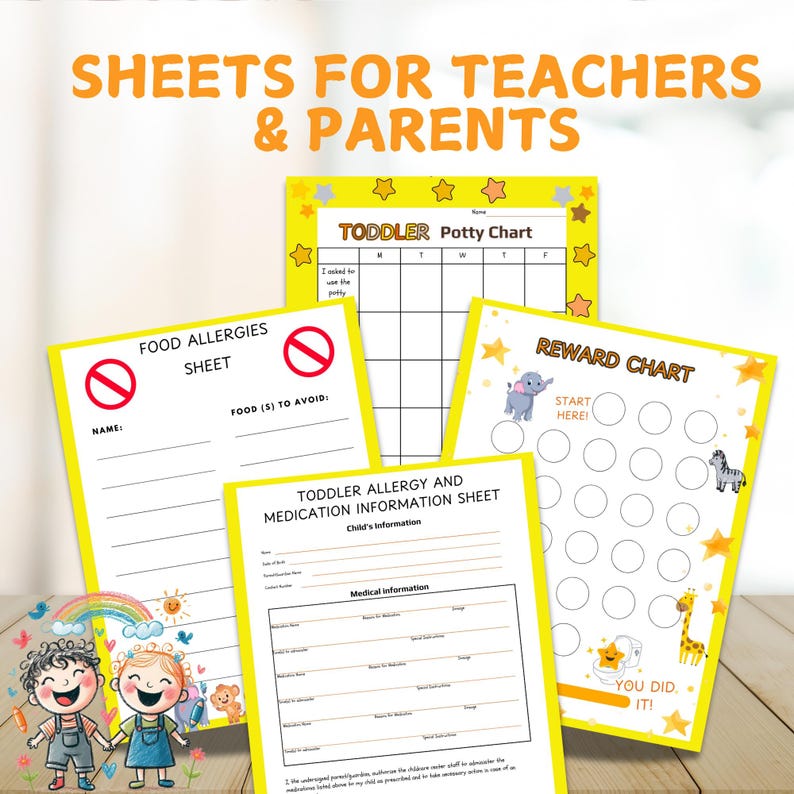 Toddler Classroom Forms Bundle 11 Editable Pages for Daycare ...