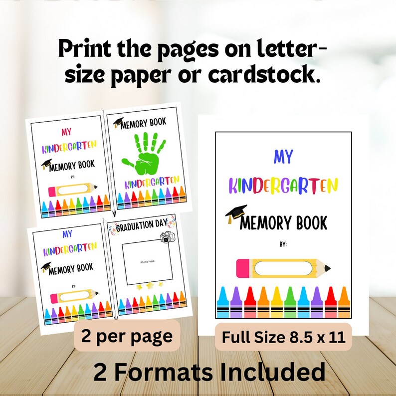 Kindergarten Memory Book | Kids Keepsake Journal | End of Year Album ...