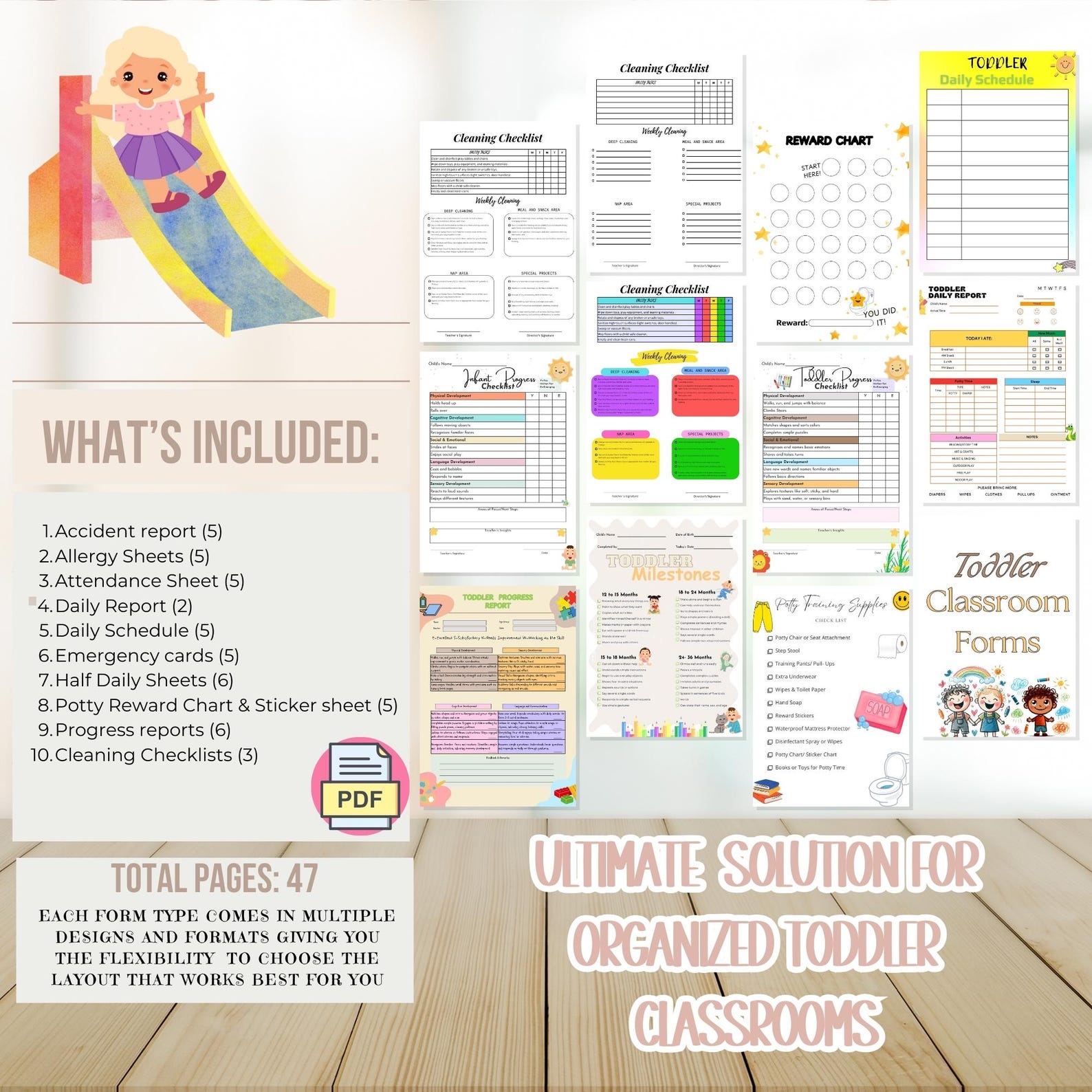 Ultimate Toddler Classroom Forms Bundle| 47 Editable Pages for Daycare ...