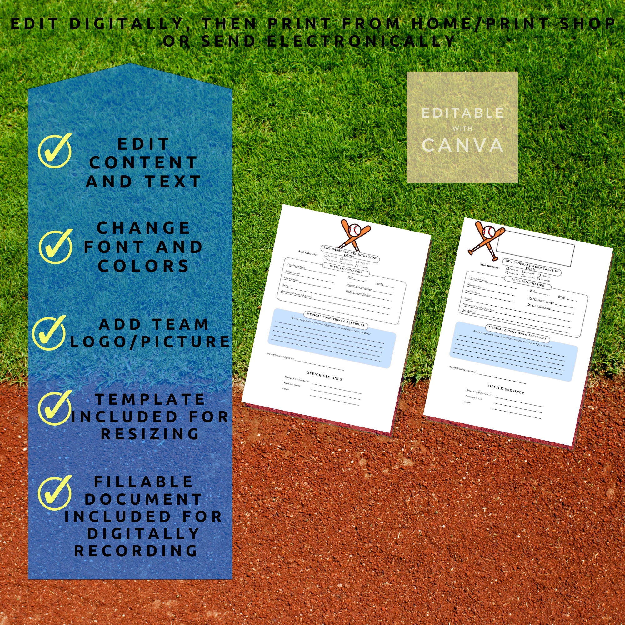 Effortless Baseball Registration and Order Form Digital Printable PDF ...