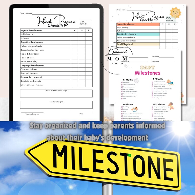 Baby Milestones Tracker: Infant Development Report (editable Canva ...