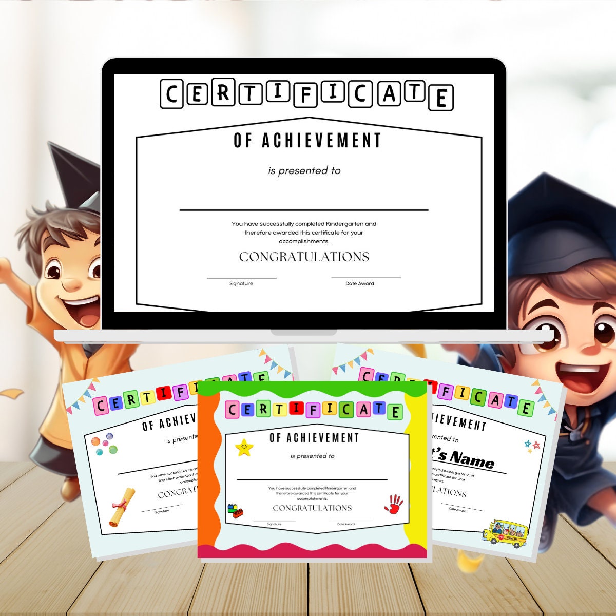 Fully Editable Kindergarten Graduation Certificate | Child Diploma ...