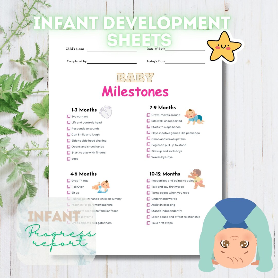 Infant Developmental Milestones Tracker Infant Log Baby Milestones ...