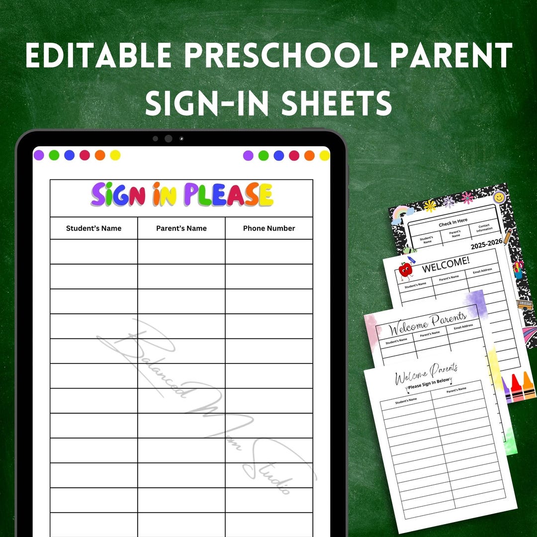 Back to School Sign-in Sheets Bundle: Editable Teacher Forms (digital ...