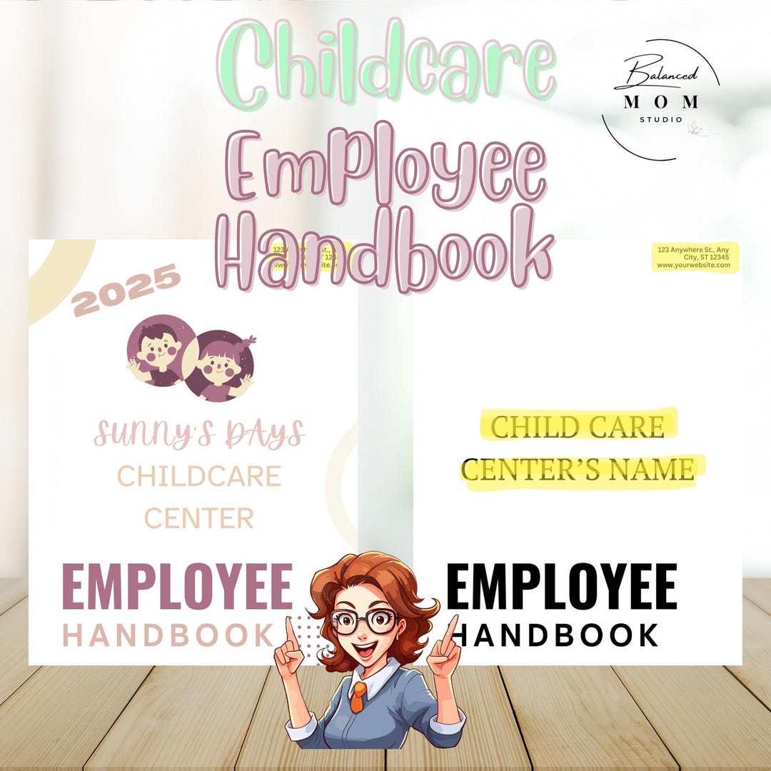 Childcare Employee Handbook Template: Editable Staff Policy (canva ...