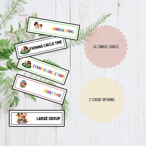 Daycare Visual Daily Schedule Pocket Labels| 56 Single PDF Routine ...