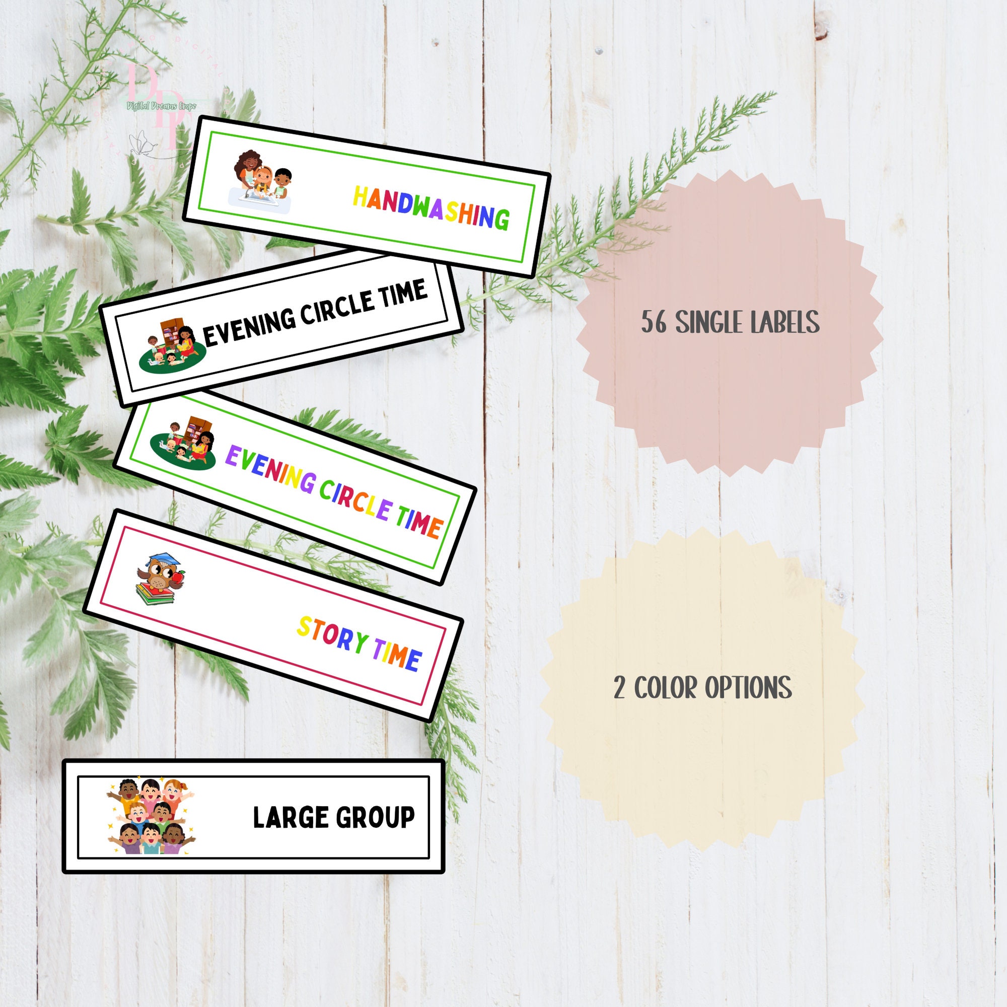 Daycare Visual Daily Schedule Pocket Labels| 56 Single PDF Routine ...