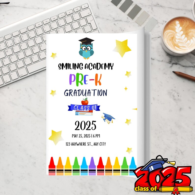 Pre-k Graduation Program Template: Editable Ceremony Script (digital ...