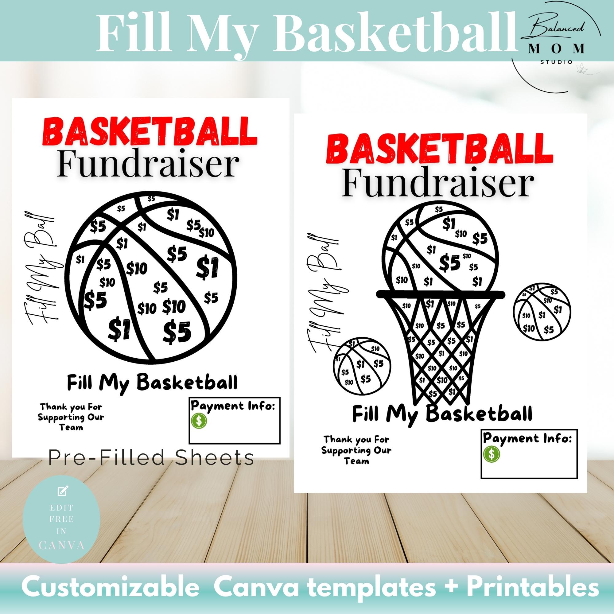 Basketball Fundraiser: Color-in Donation Tracker (digital Download) - Etsy