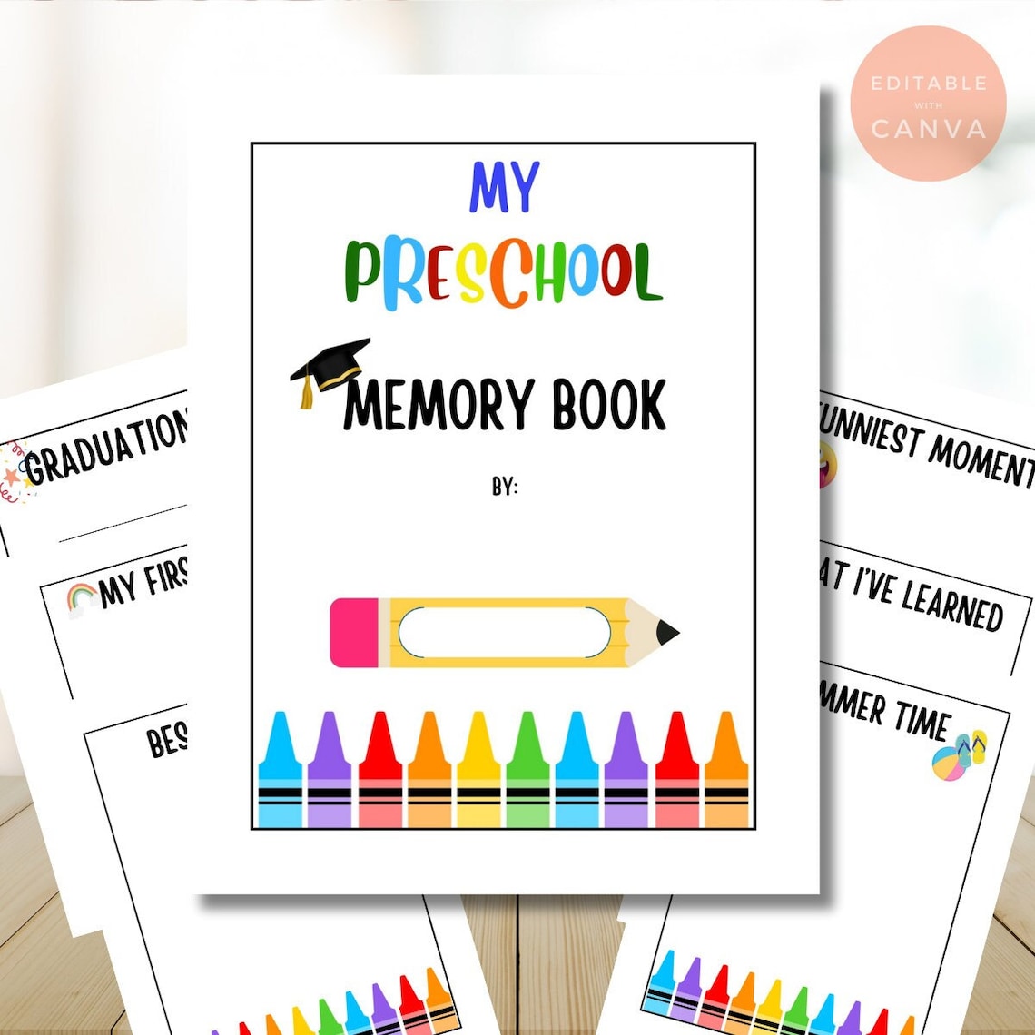 Memory Book for Preschool Printable Memory Book for Graduation Canva ...