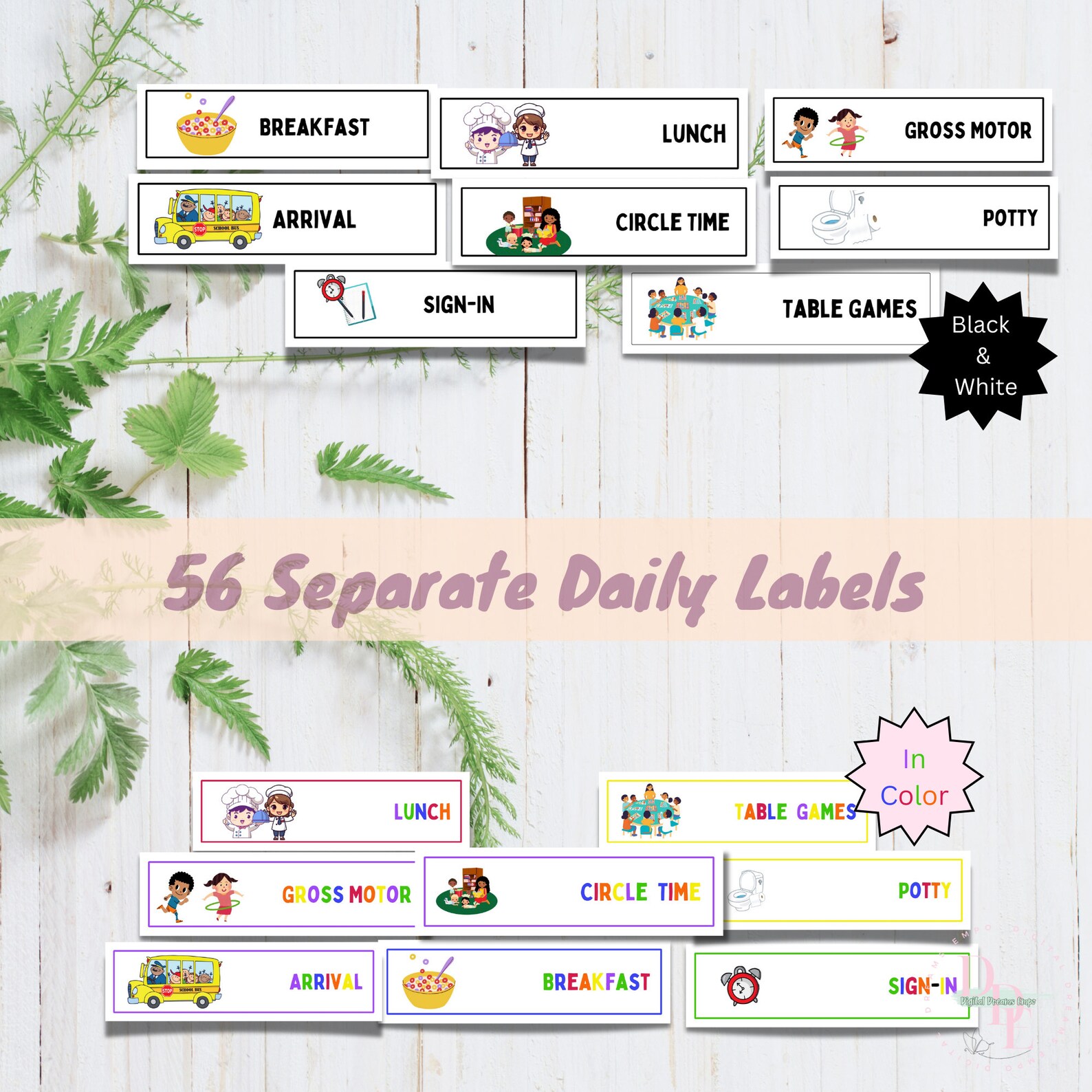 Printable Daily Schedule and Routine Cards| 56 Pocket Labels | Color ...
