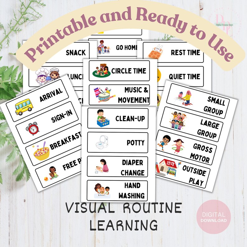Printable Daily Schedule and Routine Cards| 56 Pocket Labels | Color ...