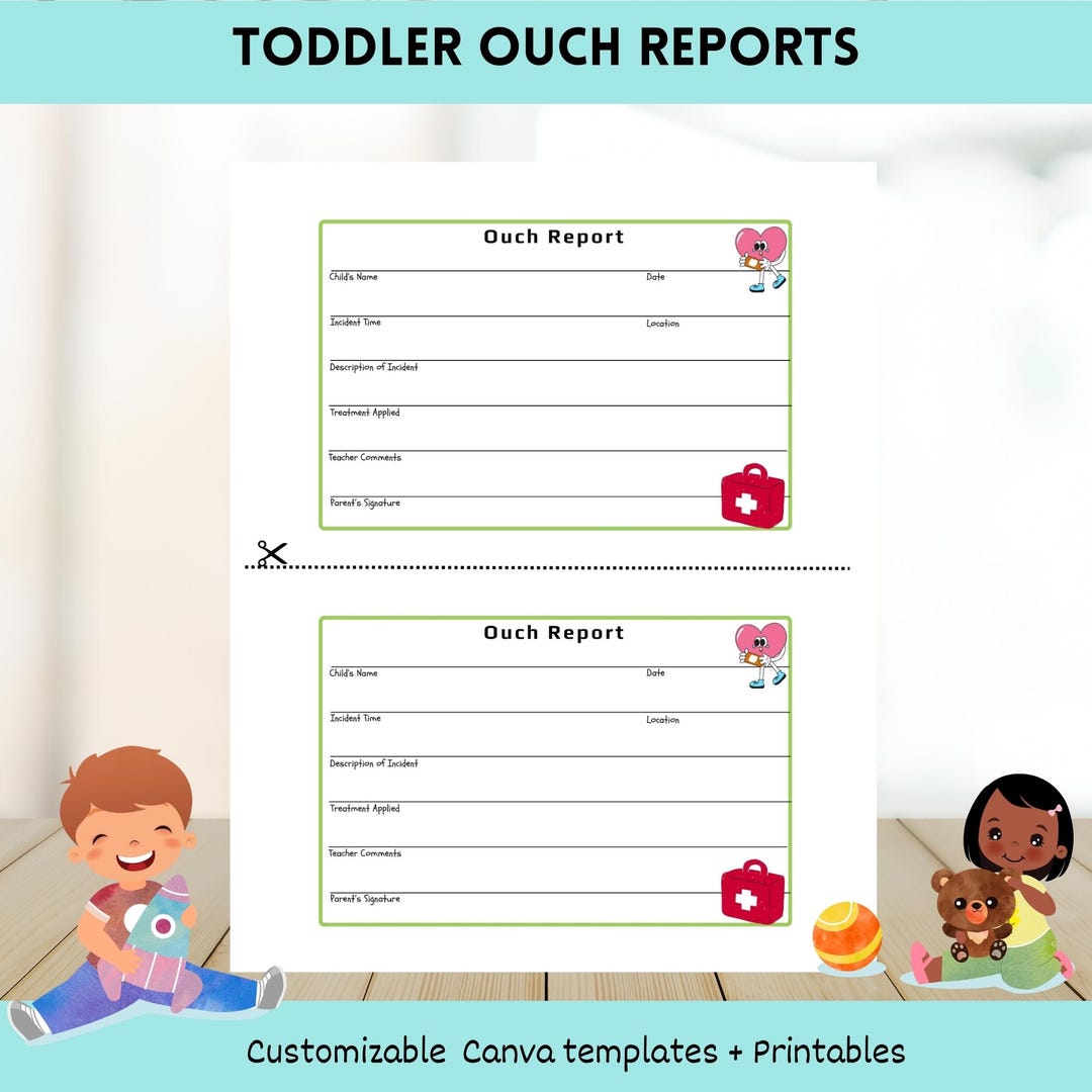 Childcare Incident Report Bundle: Editable Ouch Report Forms (printable PDF) - Etsy