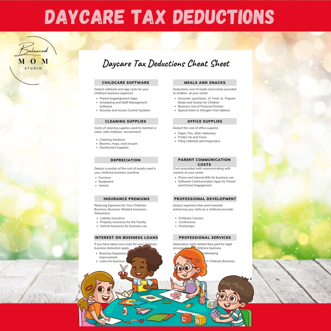 Daycare Tax Deduction Cheat Sheets: 2025 Childcare Tax Write-offs ...