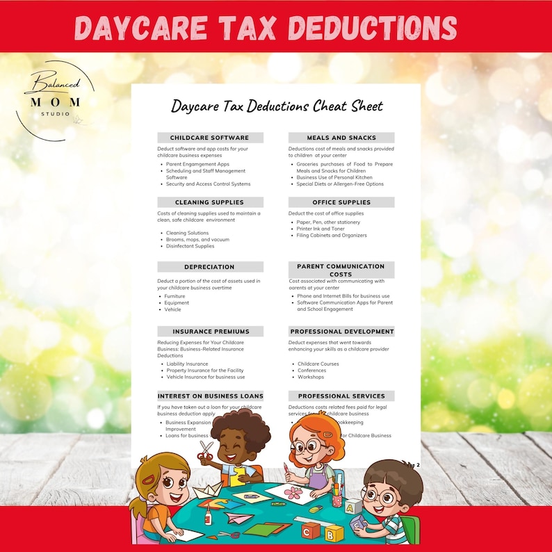 Daycare Tax Deduction Cheat Sheets: 2025 Childcare Tax Write-offs ...
