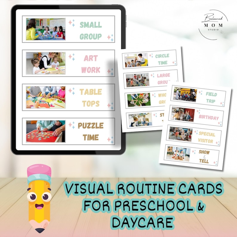 Preschool Visual Daily Schedule: Classroom Routine Cards, Editable ...