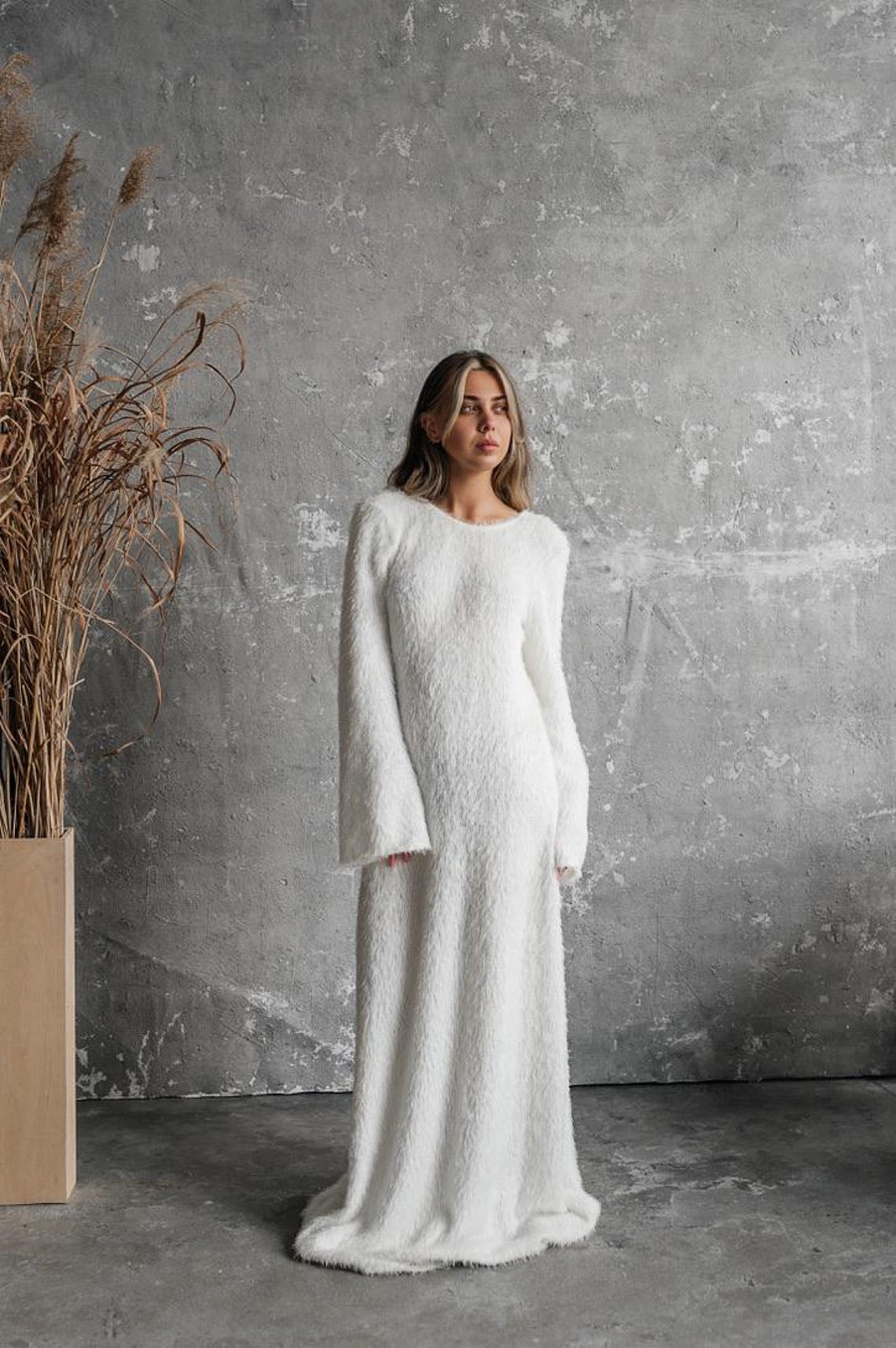 White Long Dress, Wedding Dress, White Open Back Dress, White Boho ...