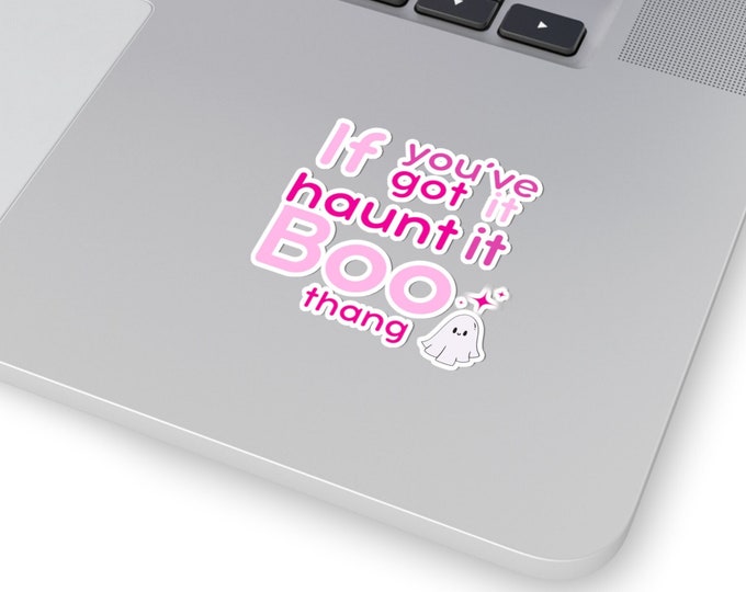 Pink Ghost Sticker, Halloween Sticker, Laptop Decal, Cute Pink Stickers ...