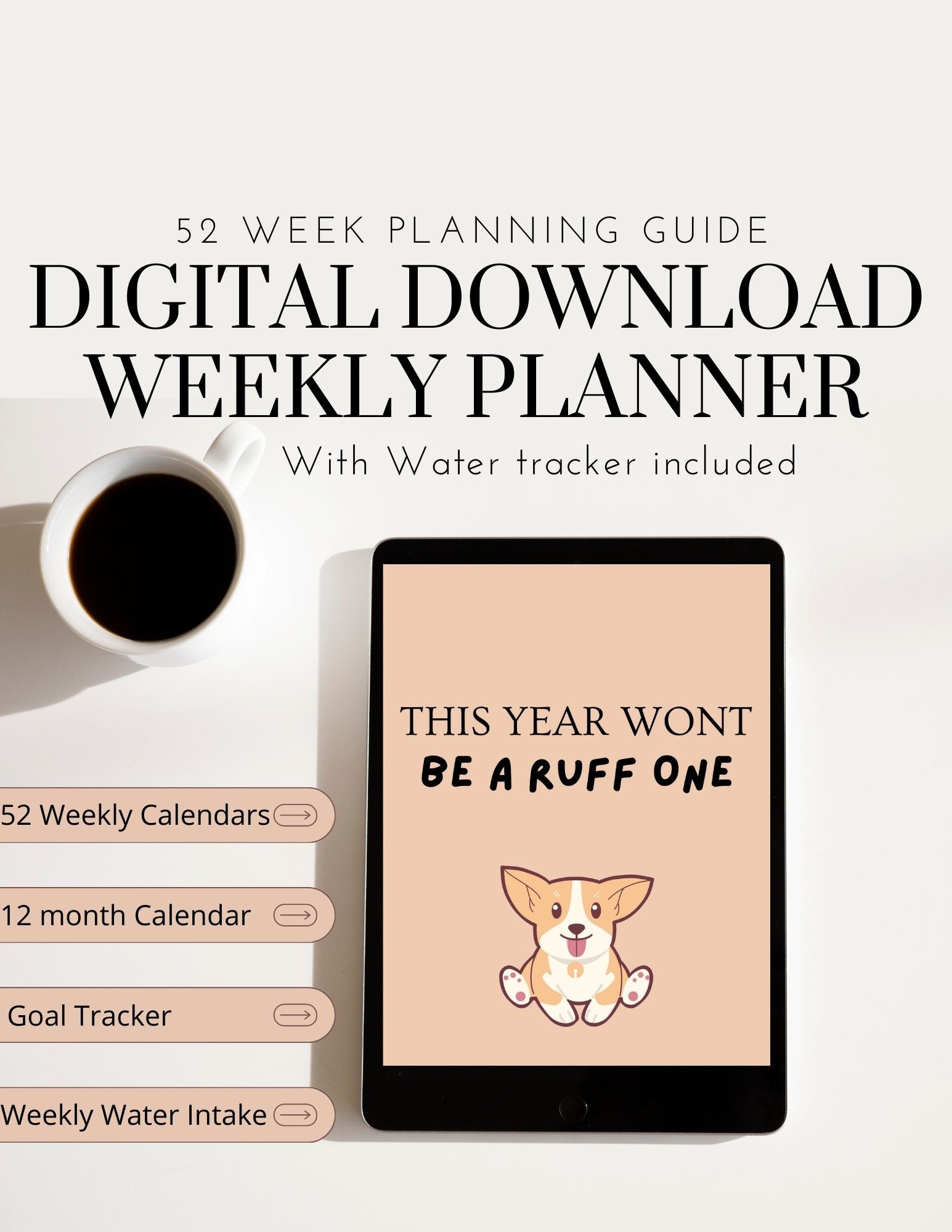 2023 2024 Dog Planner 2024 Printable Weekly Planner, Cute Puppy ...