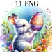 Watercolor Bunny With Eggs Clipart 11 PNG Spring Clipart Digital ...